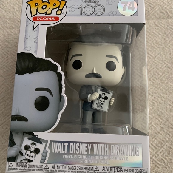 Funko | Other | Funko Pop Icons Disney 0 74 Walt Disney With Drawing ...
